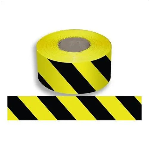 50mm x 500m Hi-Vis Yellow + black safety barrier tapes – Online Industrial