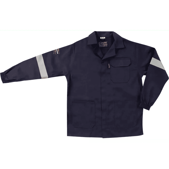 Reflective navy blue 195gsm D59 Flame & acid resistant jackets | Online ...