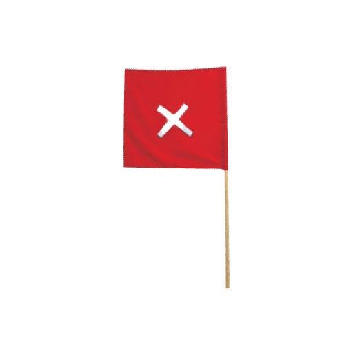 Reflective hand held red flag + wooden handle | Online industrial S.A ...
