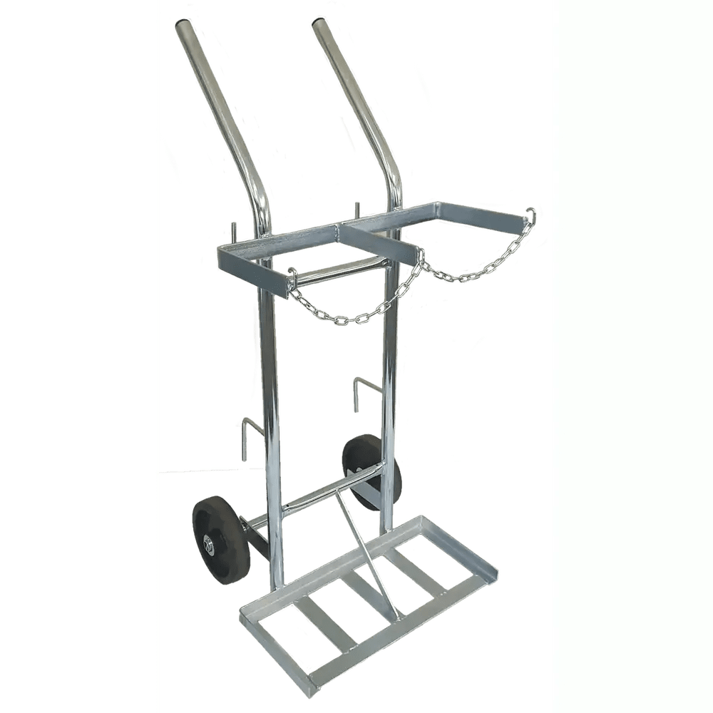 Oxygen + Acetylene double gas cylinder bottle trolley – Online Industrial